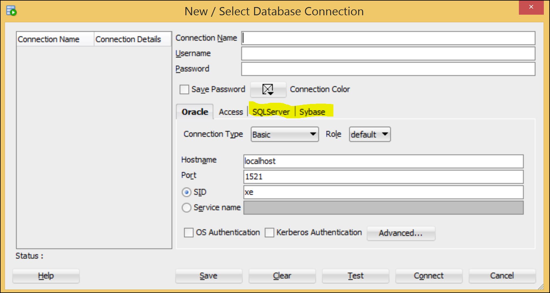 Oracle SQL Developer configured for Microsoft SQL Server ...