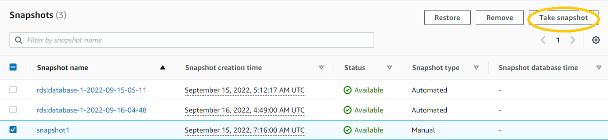 Create Snapshot of Database in AWS RDS service | SmartTechWays ...