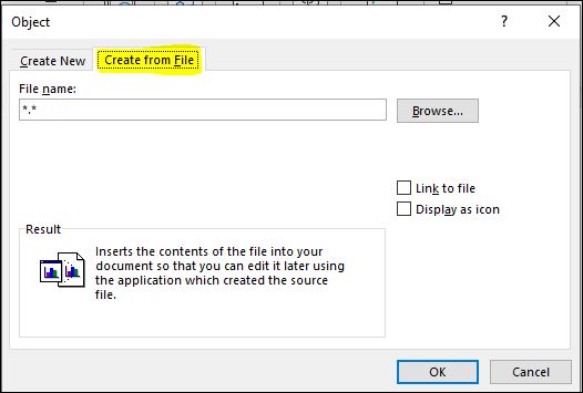 Add the picture as an icon in the Microsoft Word document ...