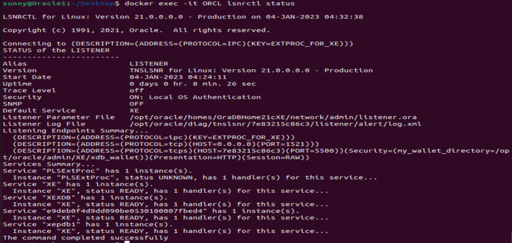 Oracle docker image of Oracle database from Oracle Container Registry ...