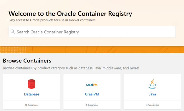 Oracle docker image of Oracle database from Oracle Container Registry ...