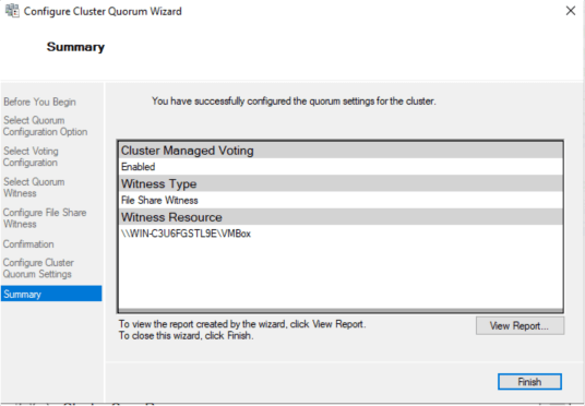 Add the Quorum disk in the Failover Cluster Manager in Windows platform ...