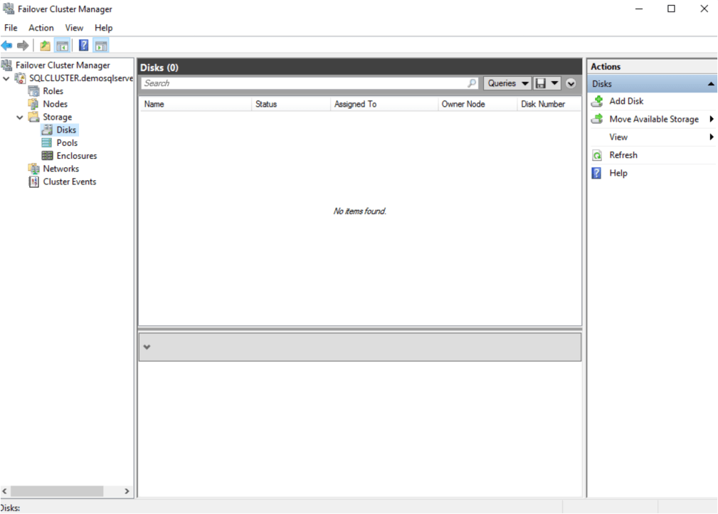 Add the Quorum disk in the Failover Cluster Manager in Windows platform ...