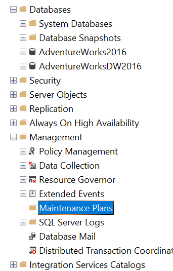 Rebuild index using SQL Server Maintenance wizard in Management folder ...
